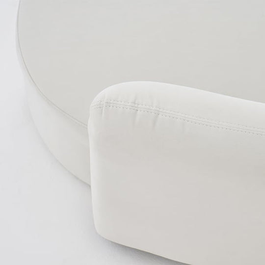 Ghita 120" Modern White Curved Sectional Floor Sofa – Hooseng Furniture