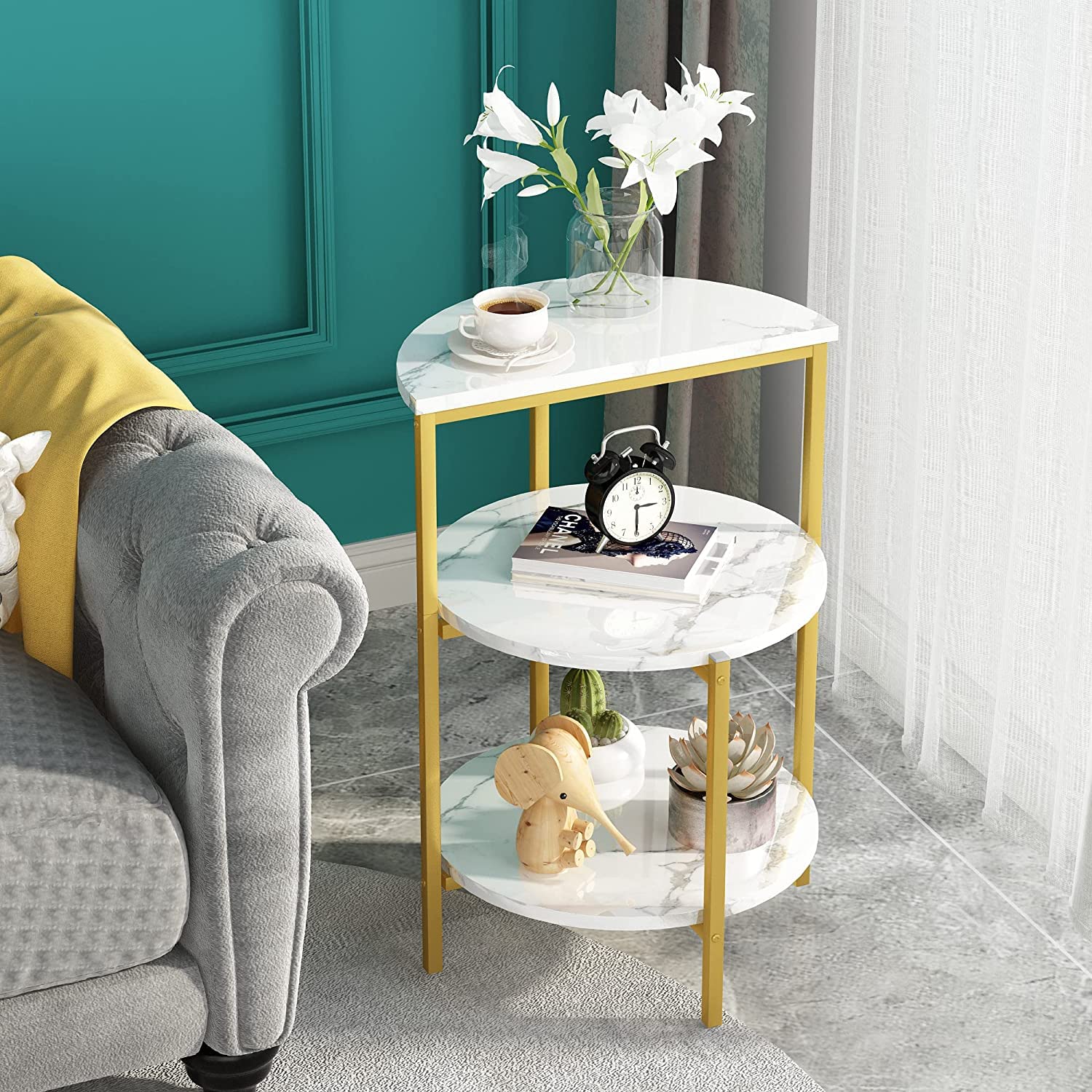 Gold frame side table store