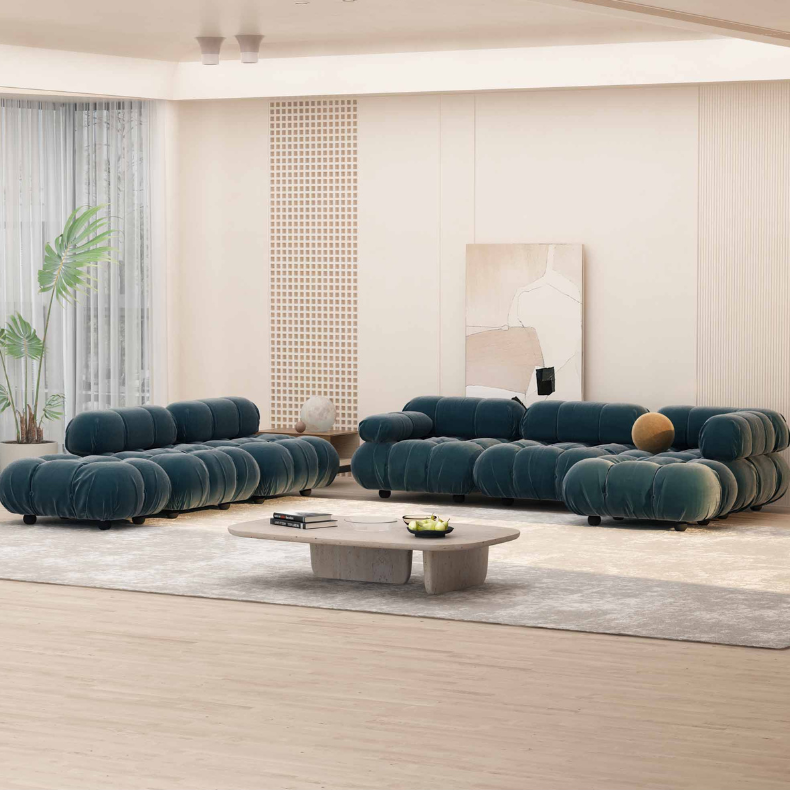 Modern 7-Piece Modular Velvet Sectional Sofa – Hooseng Furniture