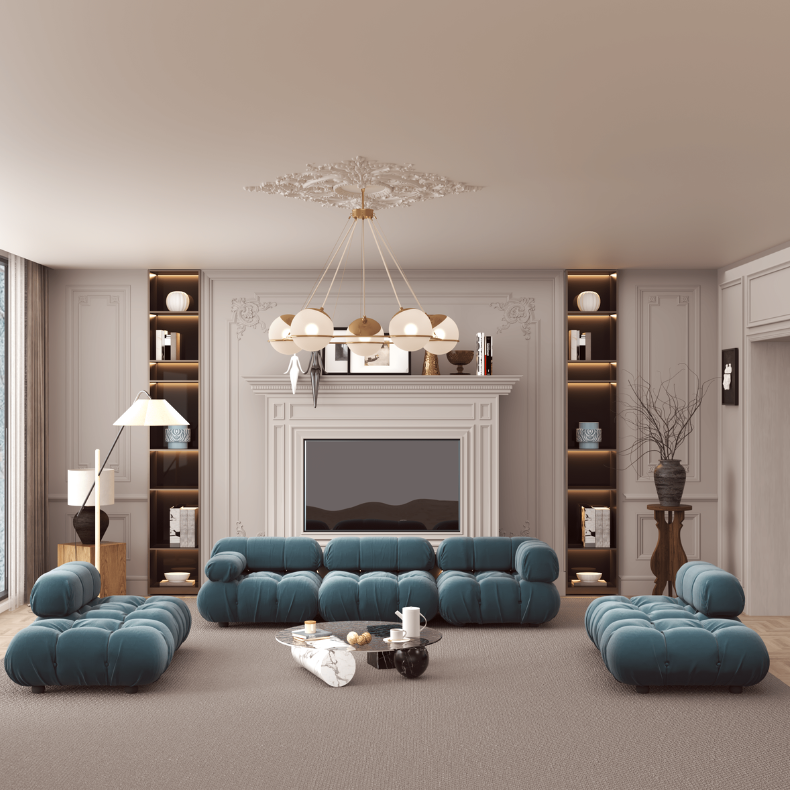 Modern 7-Piece Modular Velvet Sectional Sofa – Hooseng Furniture