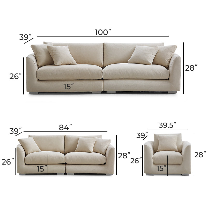 Teaka Boutique 3 Pieces Family Room Sofa Set – Hooseng Furniture