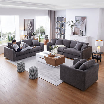 Teaka Boutique 3 Pieces Family Room Sofa Set – Hooseng Furniture