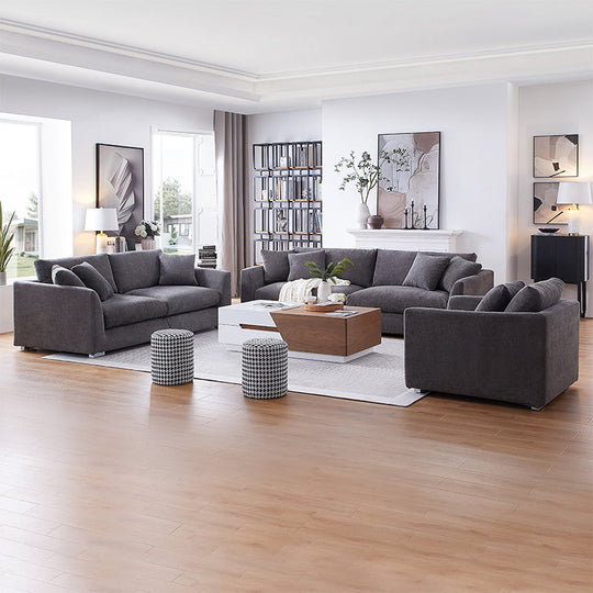 Teaka Boutique 3 Pieces Family Room Sofa Set – Hooseng Furniture